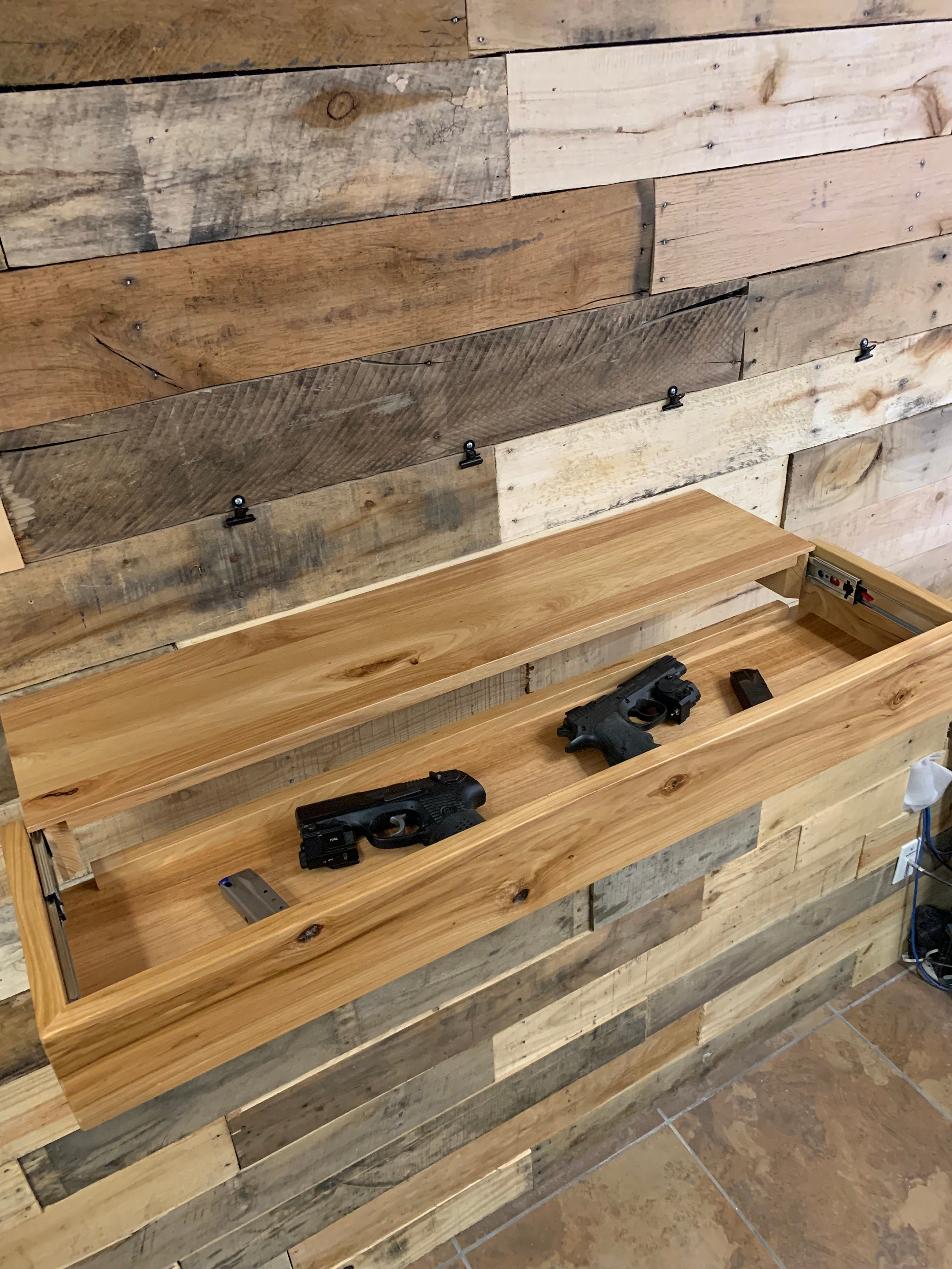 38" Secret Shelf, Hidden Storage , Floating Shelf, Gun Storage - Etsy