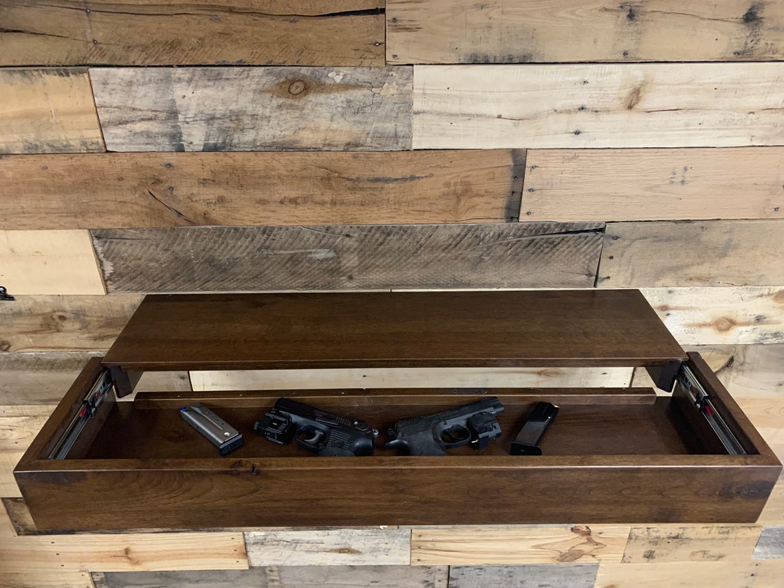 38" Secret Shelf, Hidden Storage , Floating Shelf, Gun Storage - Etsy