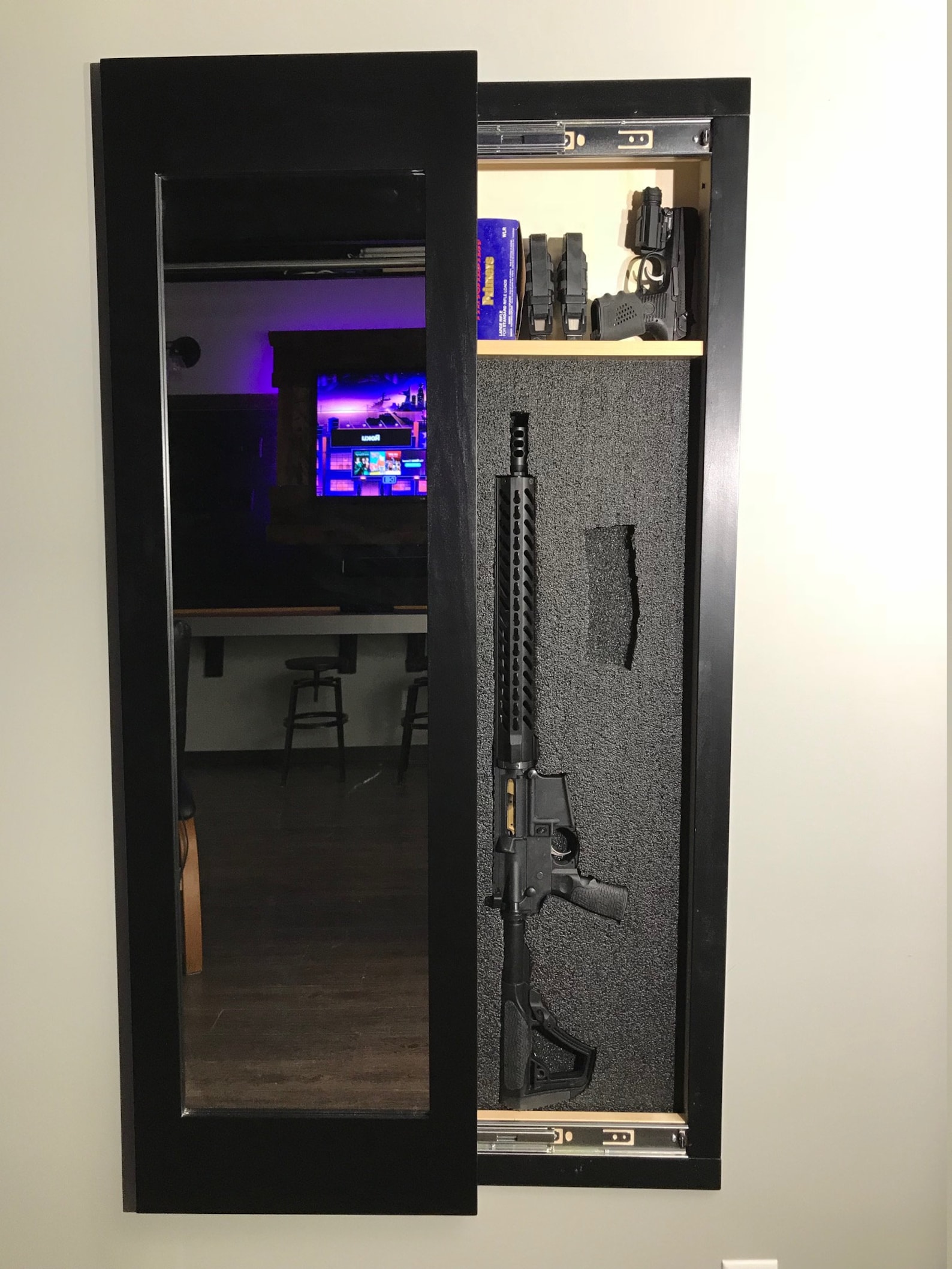 MIRROR SAFE - Hidden Storage Mirror, In-wall Gun Safe, Concealment ...