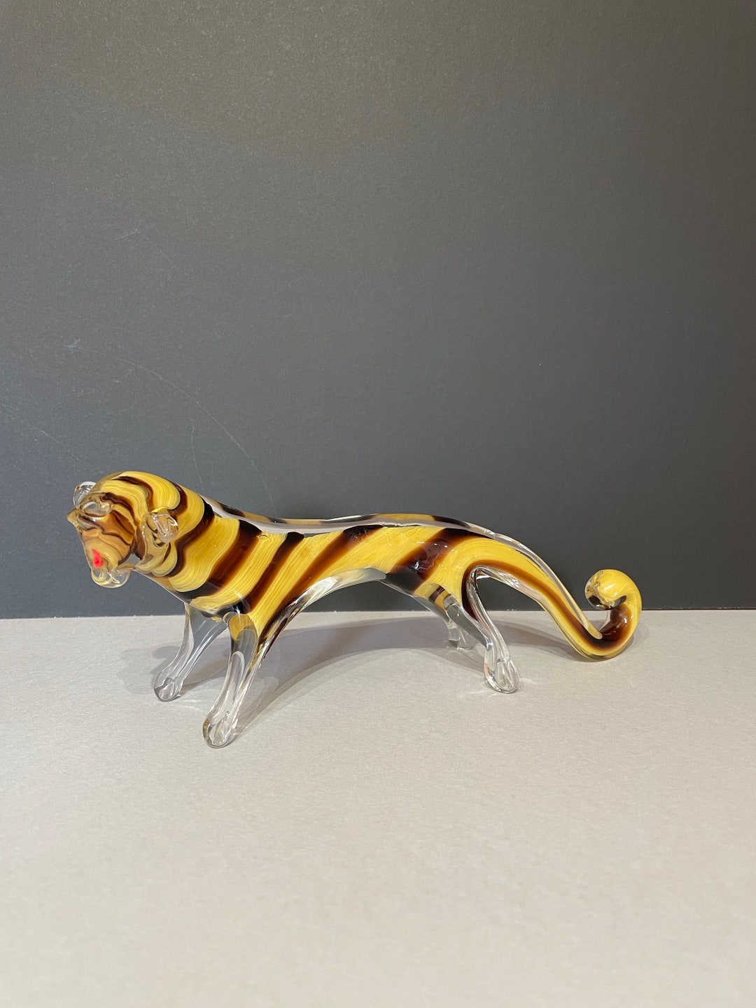 Vintage Murano Animal Tiger Glass Art Sculpture,midcentury Tiger ...