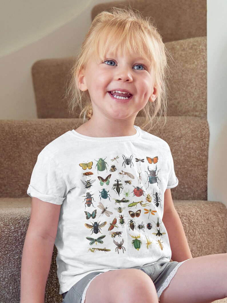 Kids T-shirt With Vintage Insects Print Children's | Etsy