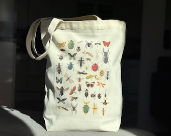 Insects Tote Bag Insect Shopper Bug Canvas Shopping - Etsy