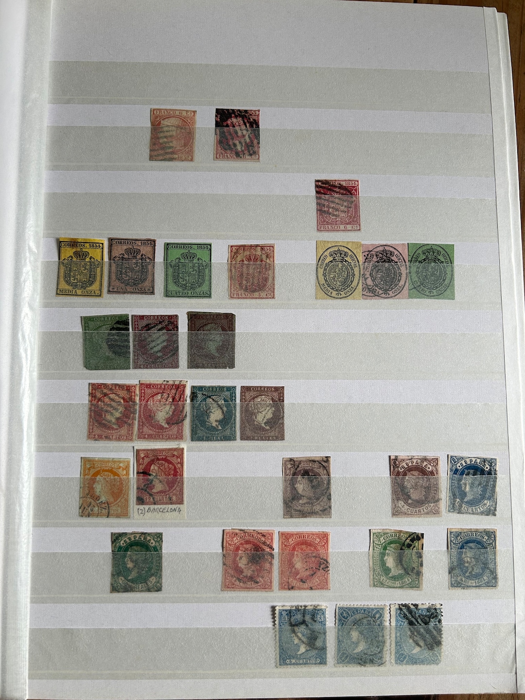 Spain Stamps Large Collection in a Stock Book, Some Very Early Examples ...