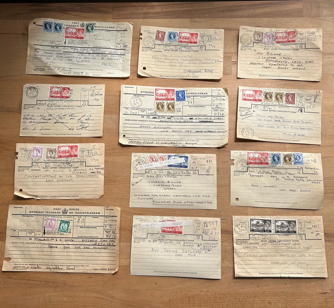 GB QEII Telegram Collection of 12 Pieces With Wildings and Castles ...