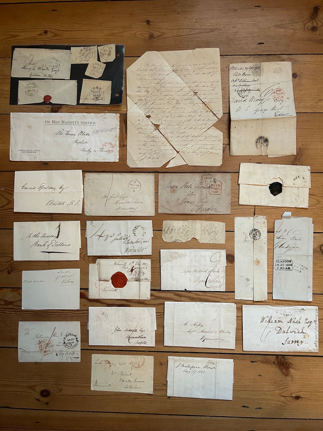 A Collection of Early Pre-stamp GB Postal History Letters and Postmarks ...