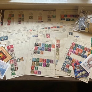 Stamp Collector Sorting Box - Mixed World Stamps, Leaves and Covers ...