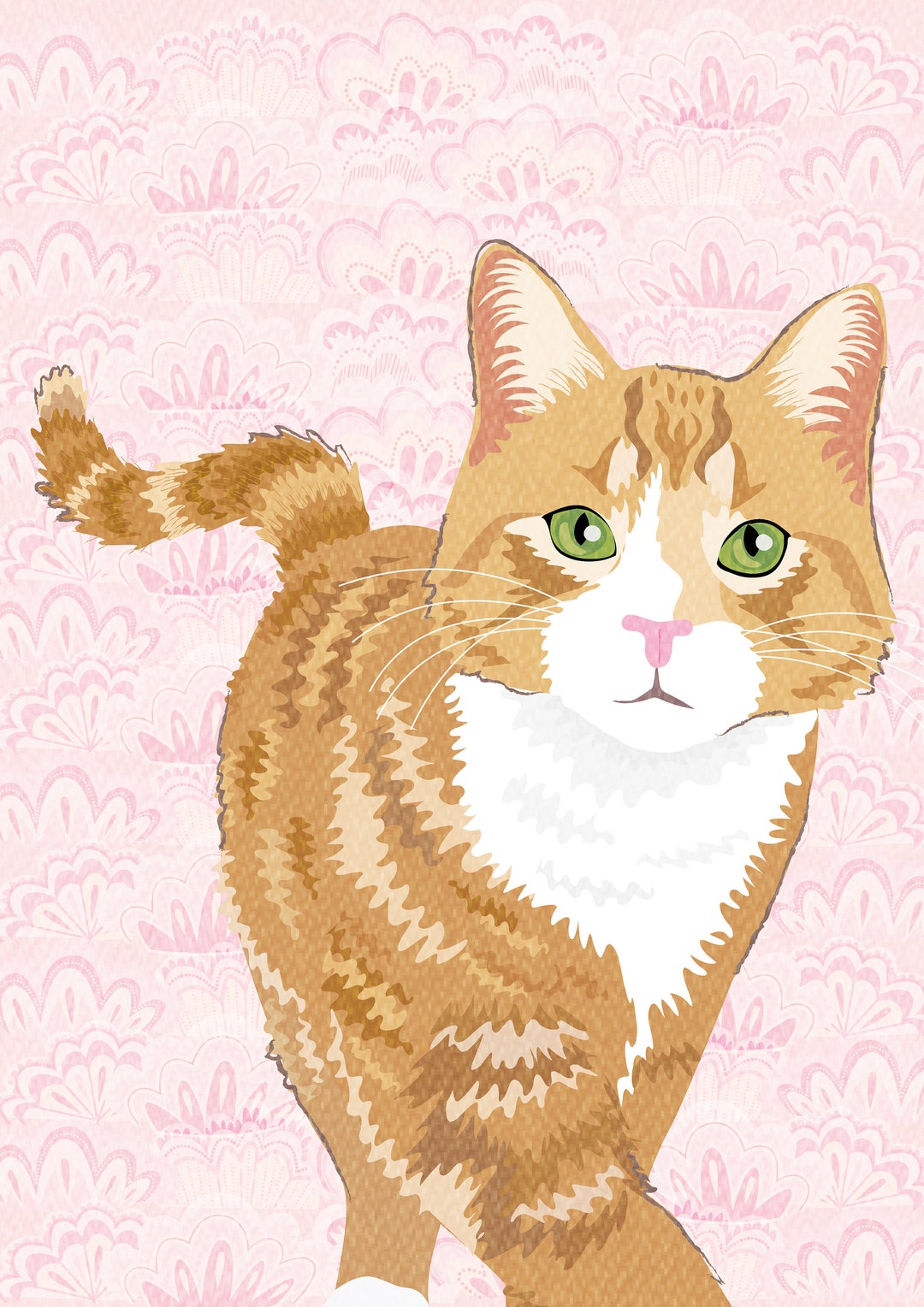 Ginger Cat Print, Ginger Tom Cat, Cat Wall Art, Cat Lover Gift, Ginger ...