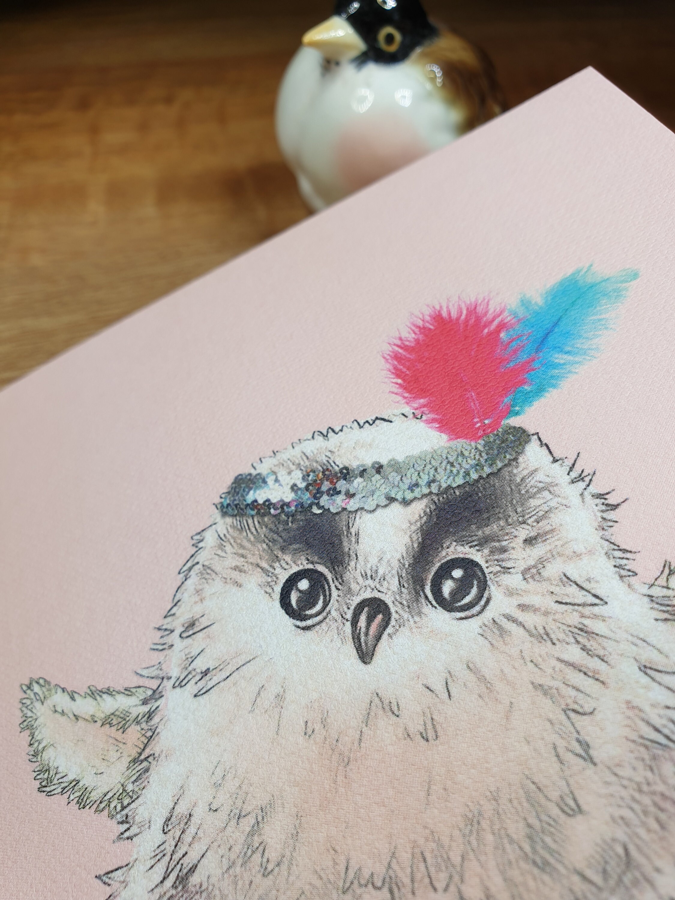 Bird Birthday Card. Baby Bird Card. Pink Bird Card. Feather Brain Card ...