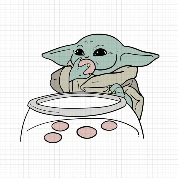 Grogu eating frog - Etsy.de