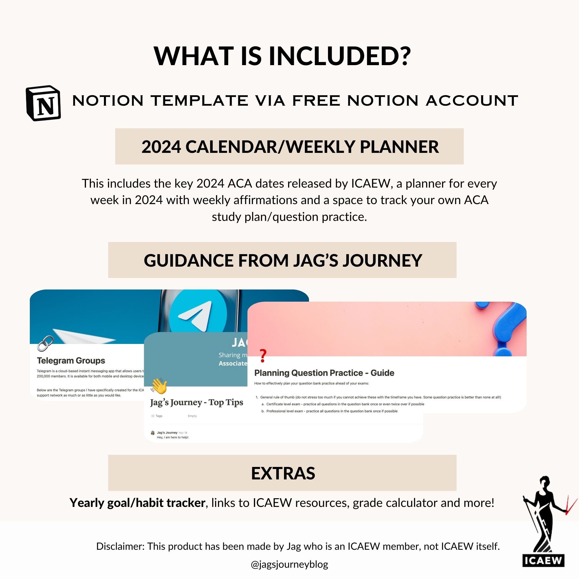 Notion Template Ultimate ICAEW ACA Study Planner Extended Life All in ...