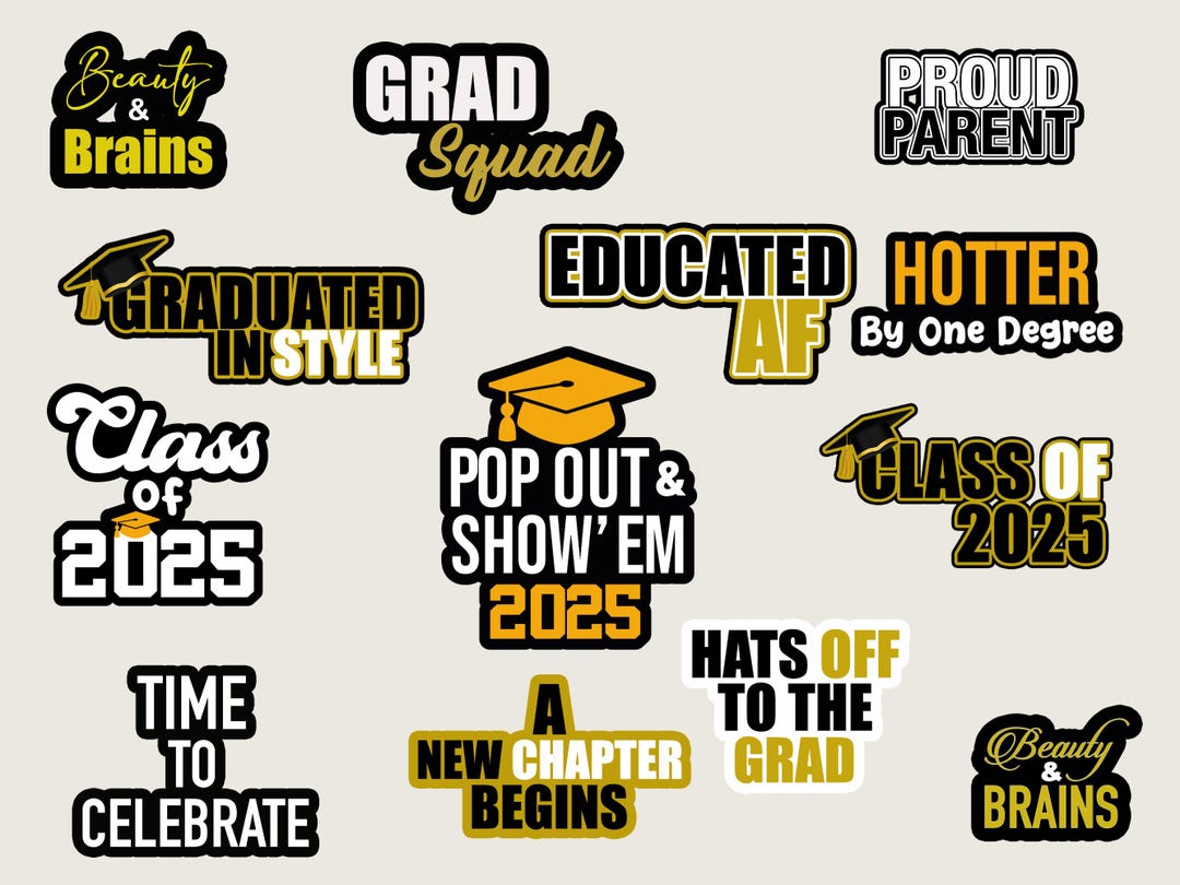 Graduation Photo Booth Props 2025 | Digital Download | Printable Signs ...