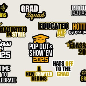 Graduation Photo Booth Props 2025 | Digital Download | Printable Signs ...