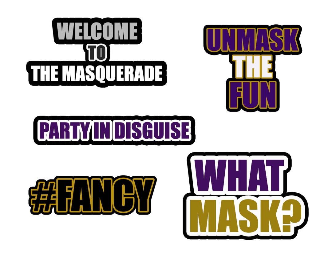 Masquerade Photo Booth Props | Digital Downloads | Party Decorations ...