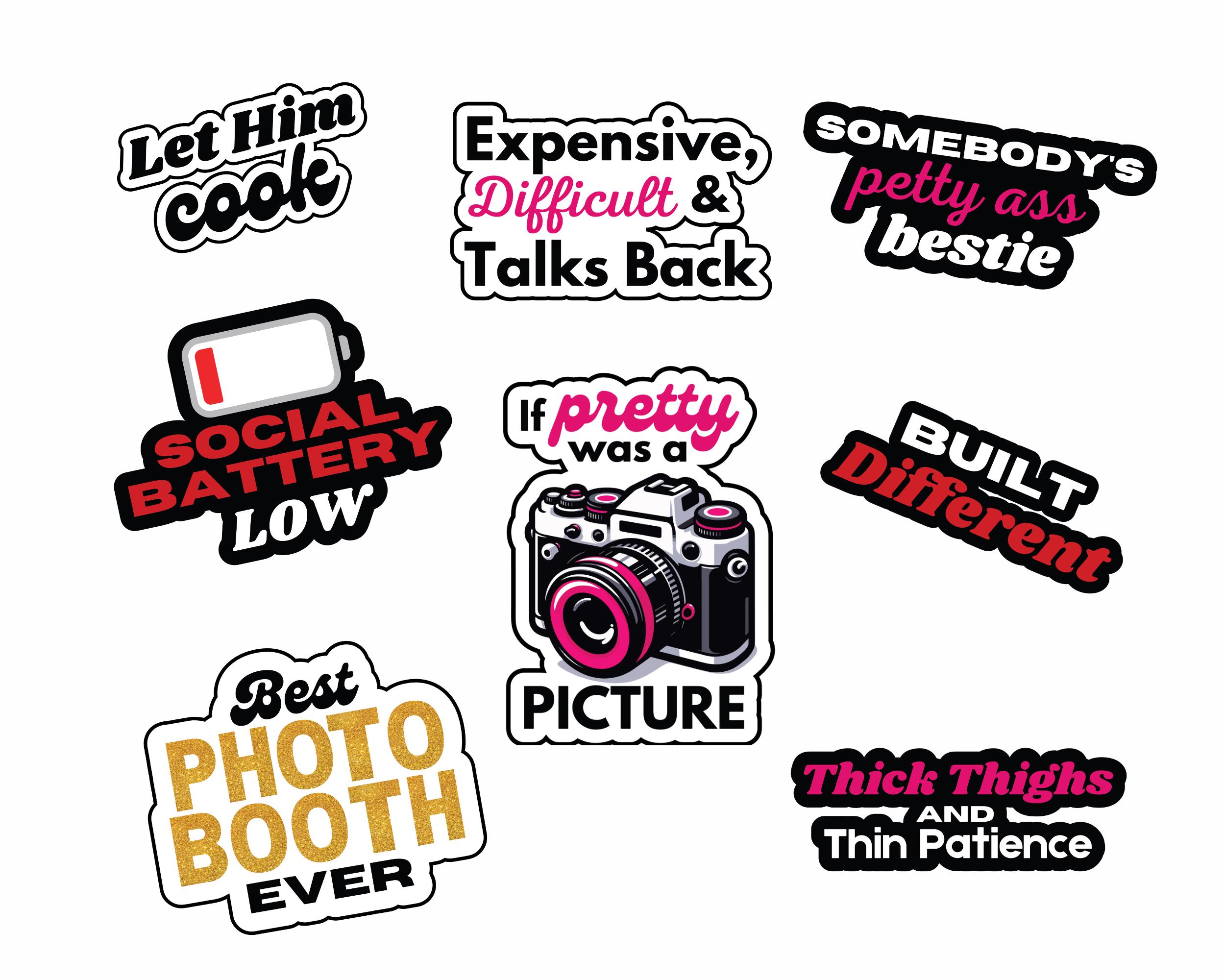 Social Photo Booth Props PNG, Digital Downloads, Printable Photo Booth ...