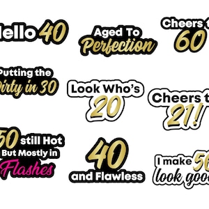 Milestone Birthday Digital Photo Booth Props PNG, Digital Downloads ...