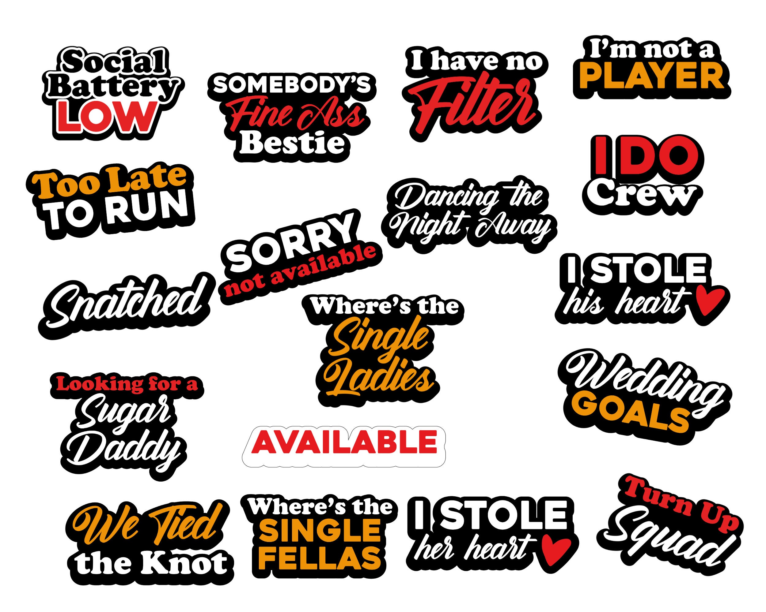 Wedding Digital Photo Booth Props, Instant Download Photo Booth Props ...