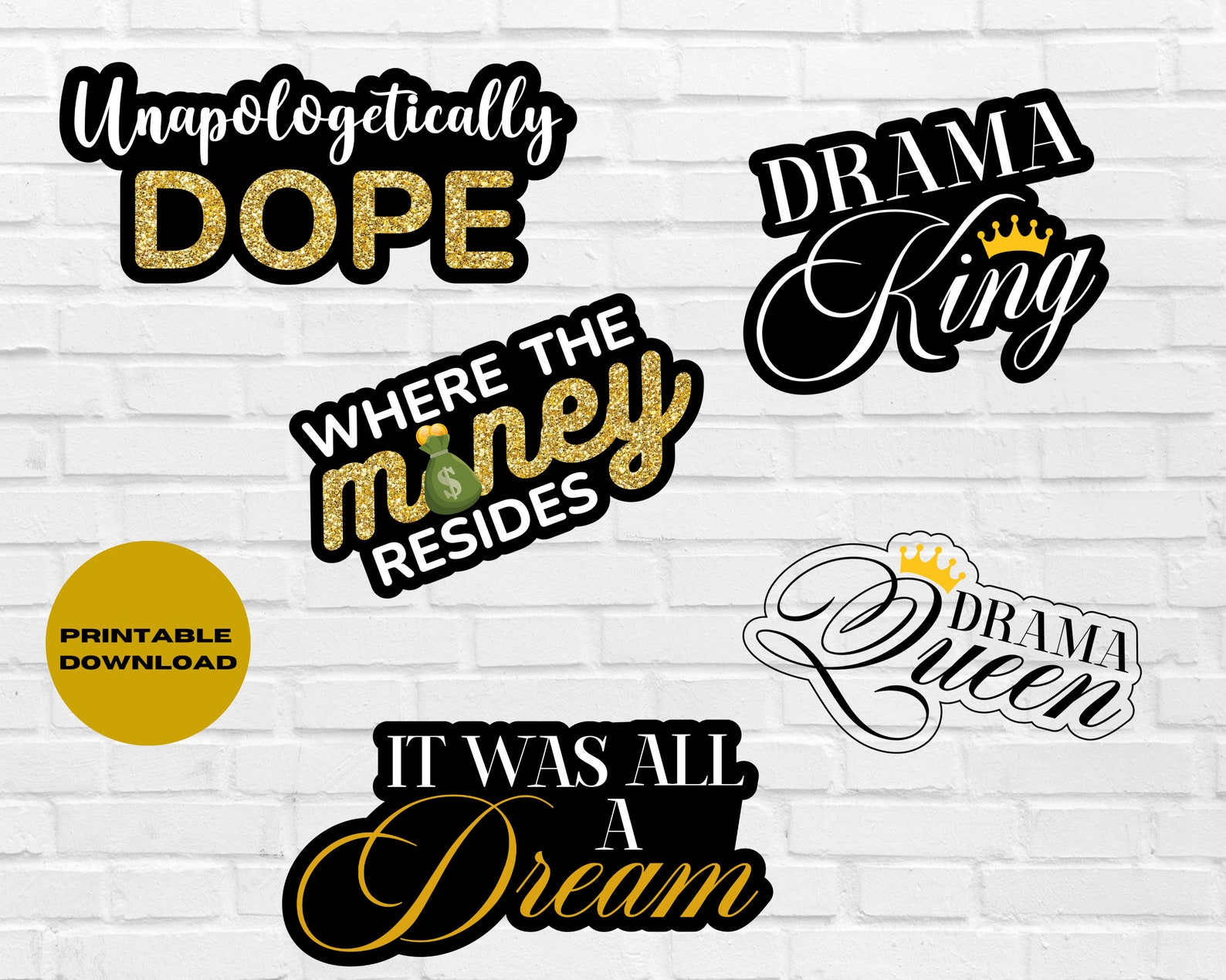 5 Photo Booth Props PNG, Instant Download Photo Booth Props, Digital ...