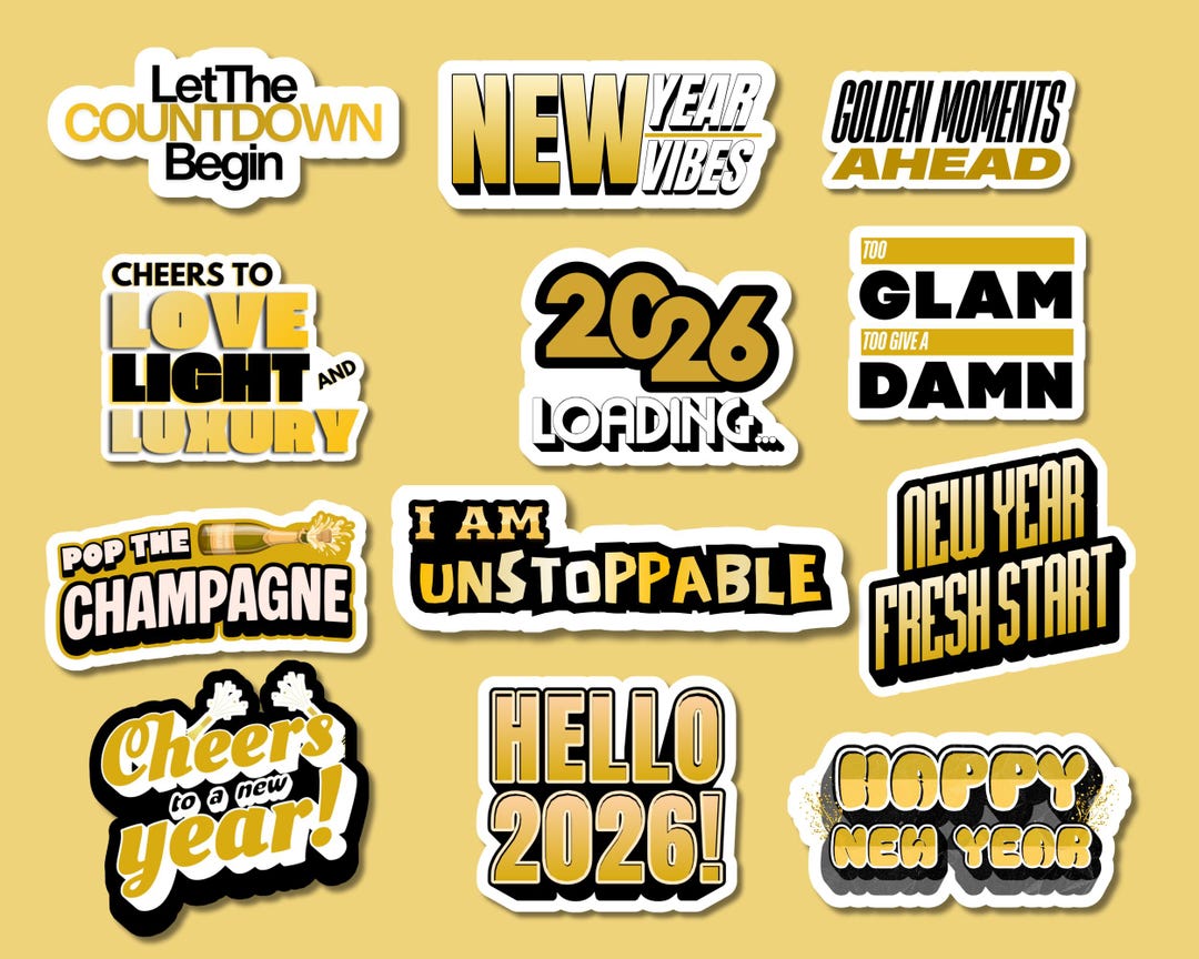 New Year Props | 360 Photo Booth | Digital Downloads | Party ...