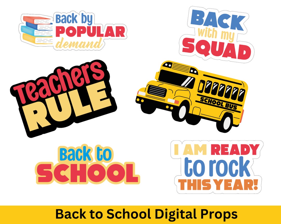 6 Back to School Photo Booth Props PNG, Instant Download Photo Booth ...