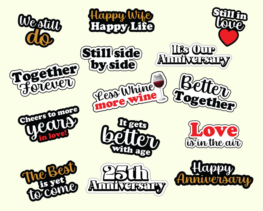 Anniversary Party Photo Booth Props, Wedding Anniversary, Celebration ...