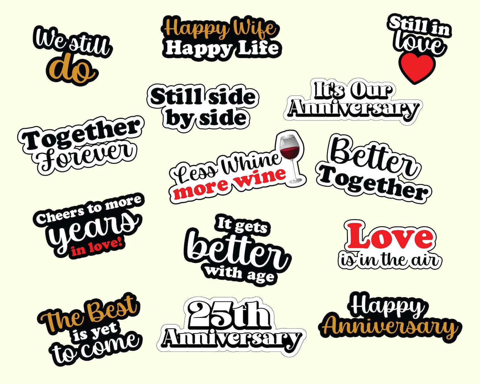 Anniversary Party Photo Booth Props, Wedding Anniversary, Celebration ...