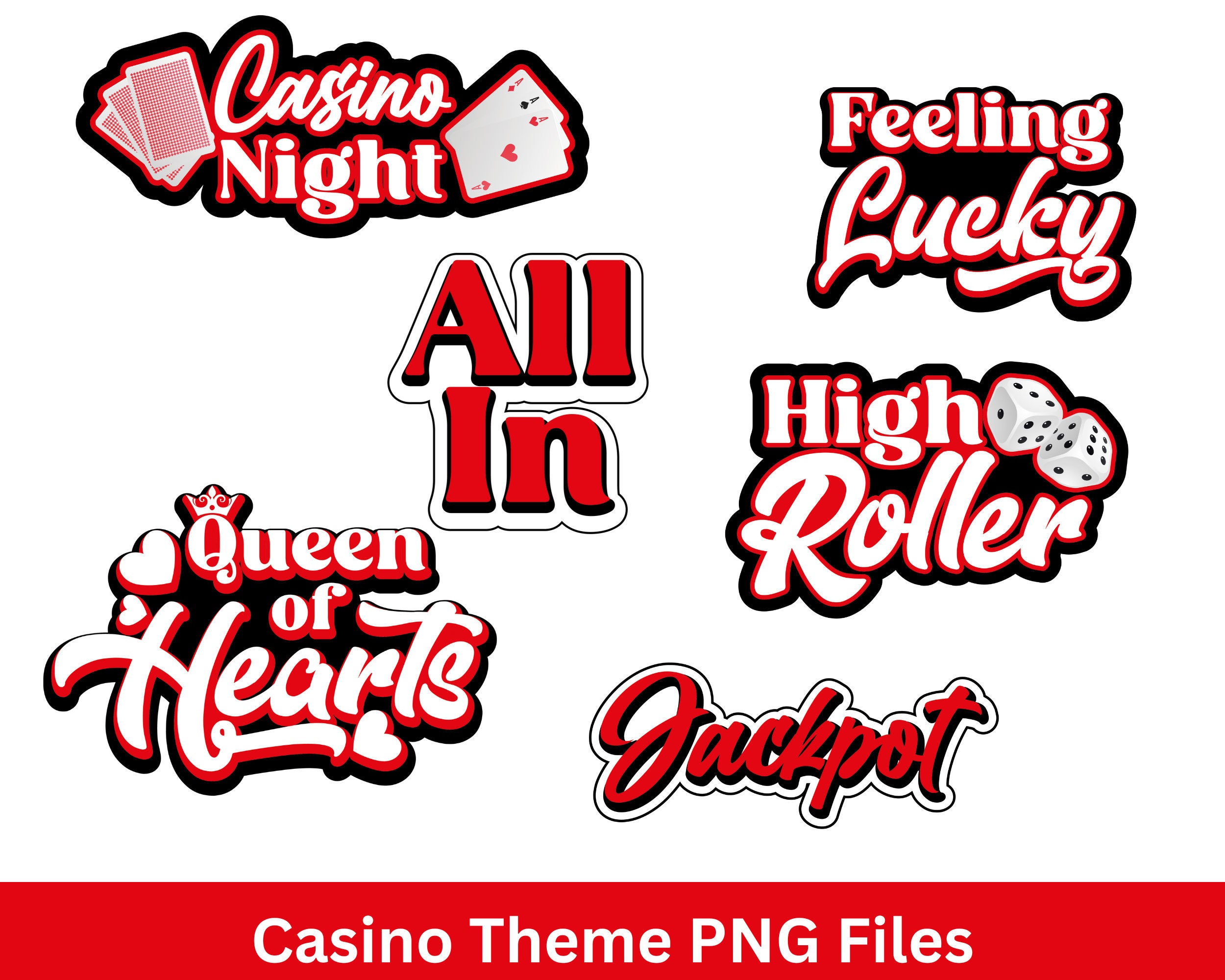 Casino Theme Photo Booth Props PNG, Instant Download Photo Booth Props ...