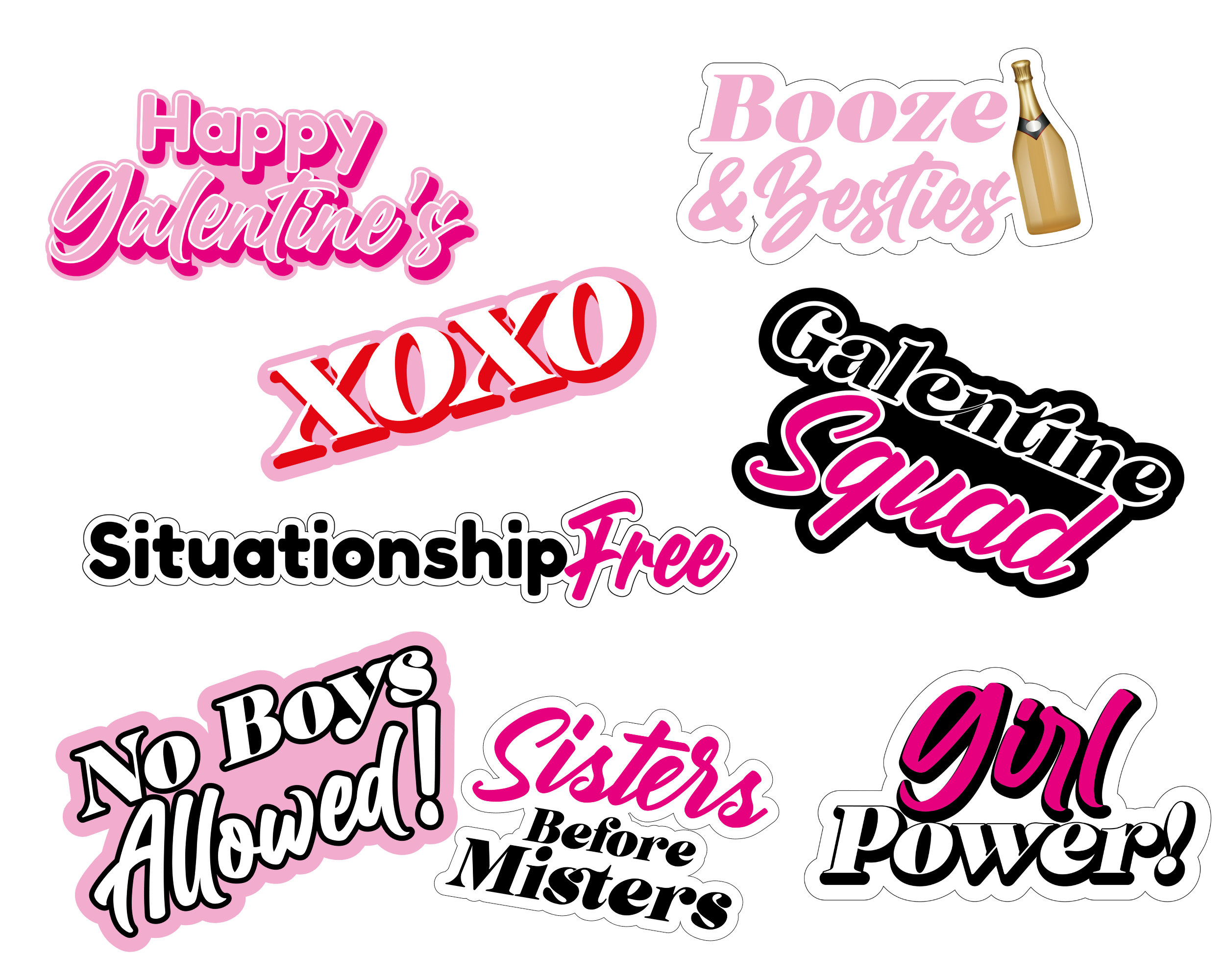 Galentine's Day Photo Booth Props PNG, Instant Download Photo Booth ...