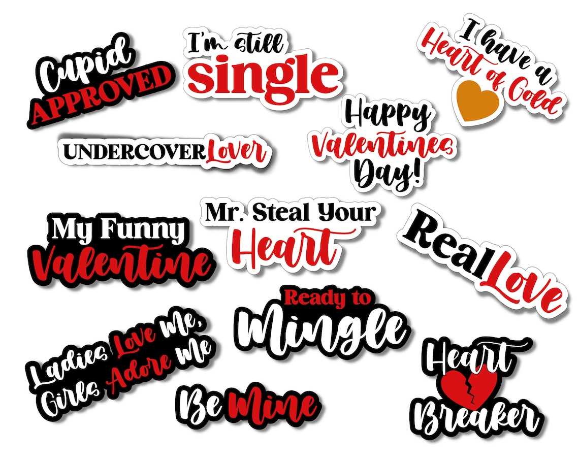 12 Valentine's Day Photo Booth Props PNG, Instant Download Photo Booth ...