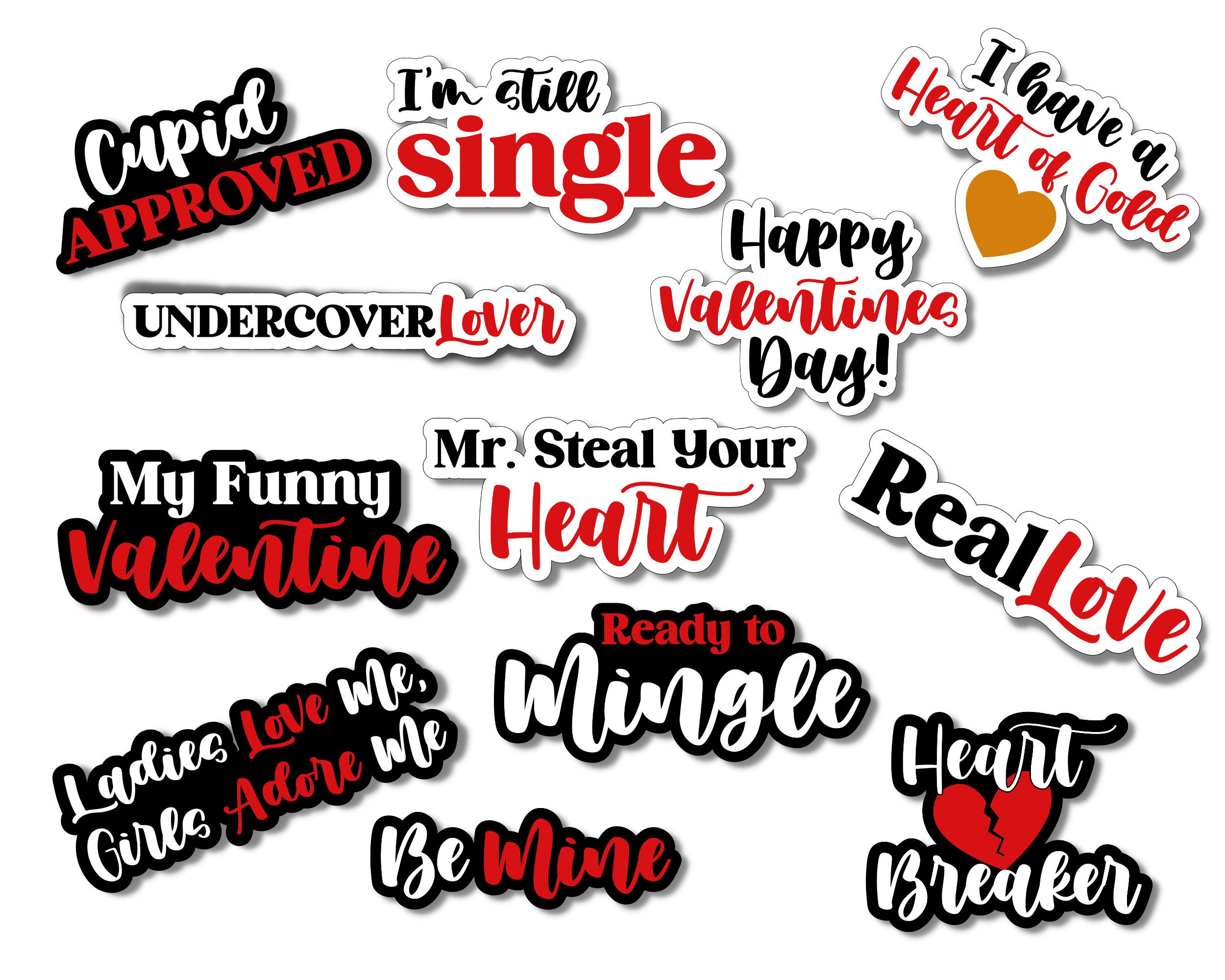 12 Valentine's Day Photo Booth Props PNG, Instant Download Photo Booth ...