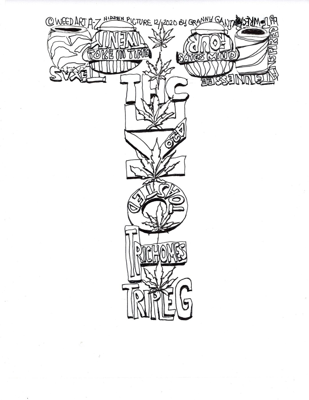 Weed Letter T - Etsy
