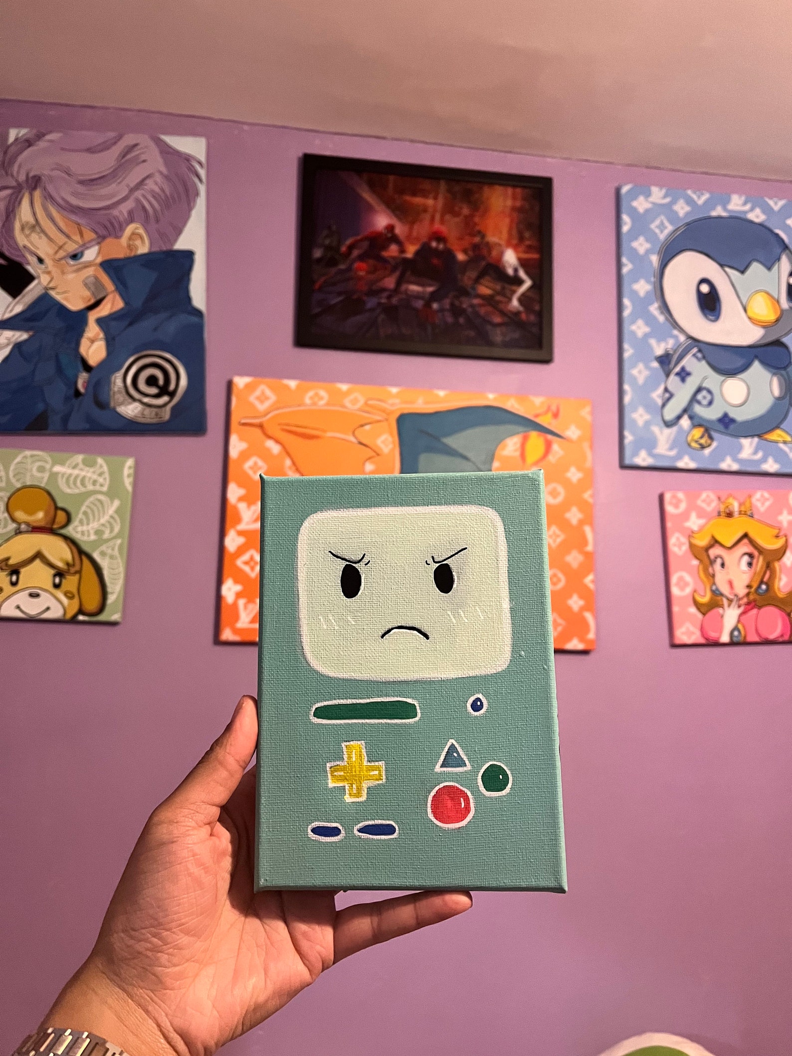 Adventure Time Painting BMO ANGRY - Etsy