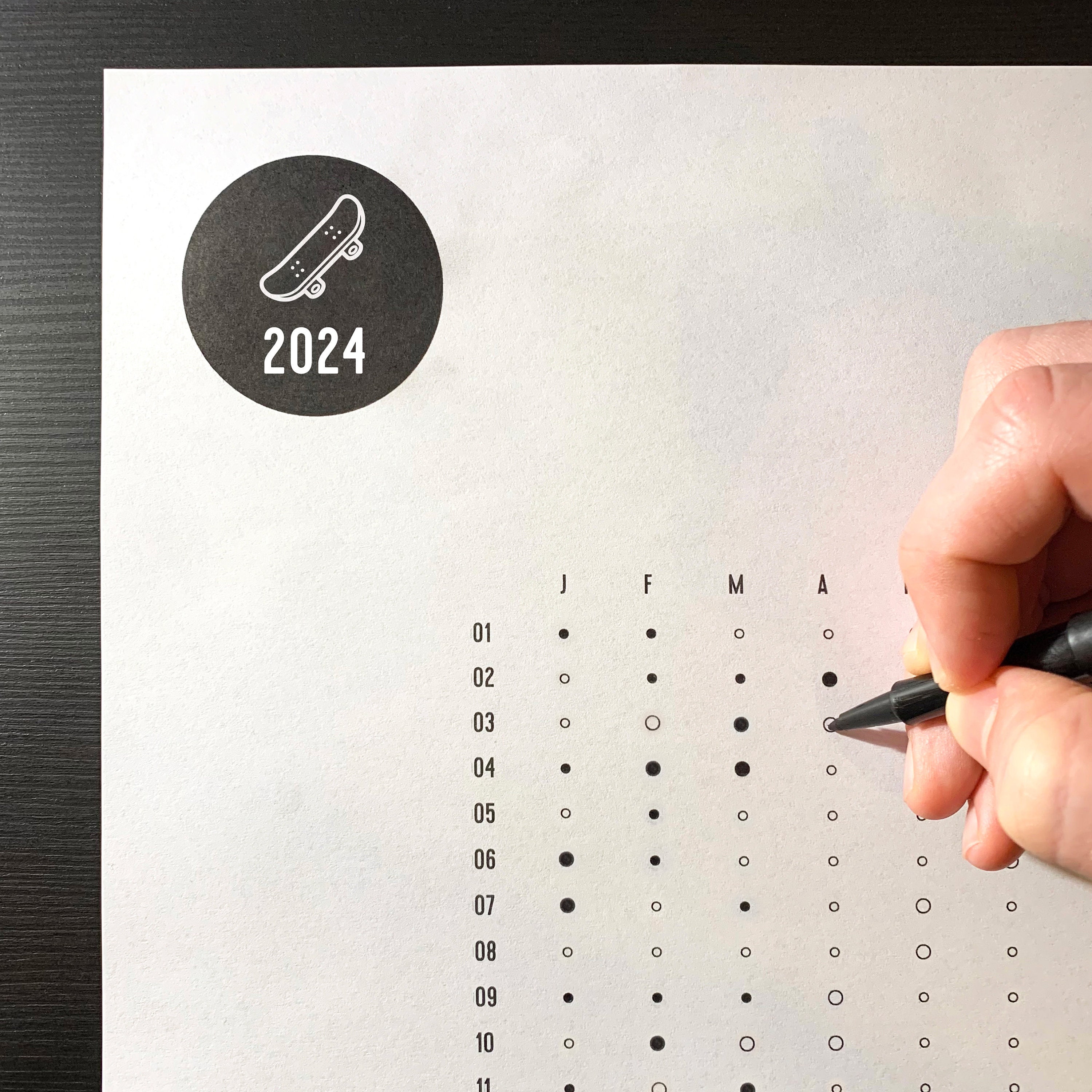 SKATEBOARDING 2024 Calendar Progress Tracker Printable PDF A4 Min Size ...