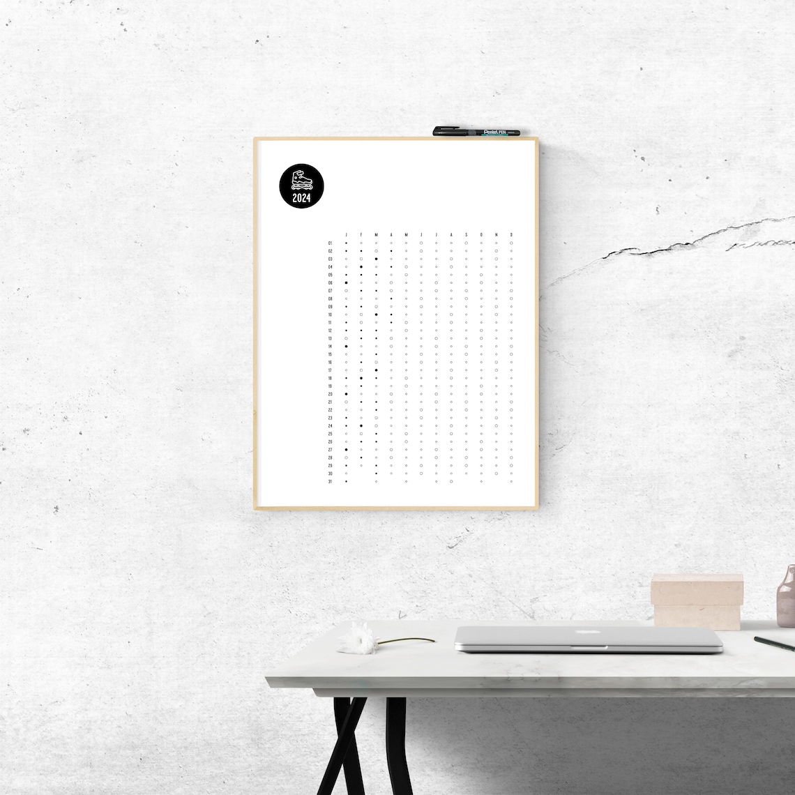 ROLLERBLADING 2024 Calendar Progress Tracker Printable PDF A4 Min Size ...