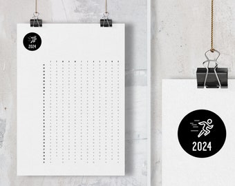 ROLLERBLADING 2024 Calendar Progress Tracker Printable PDF - Etsy