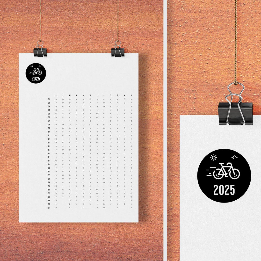 CYCLING • 2025 Calendar Progress Tracker • Printable PDF • A4 Min Size ...