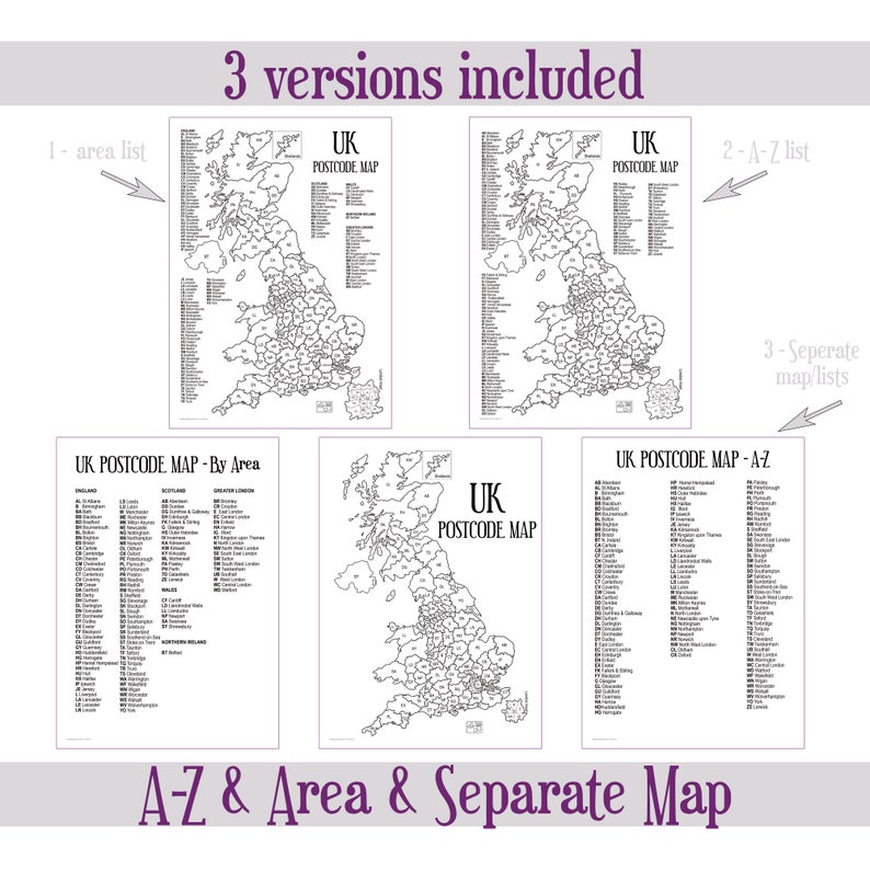 UK Postcode Map for Sales Tracking Digital Download - Etsy