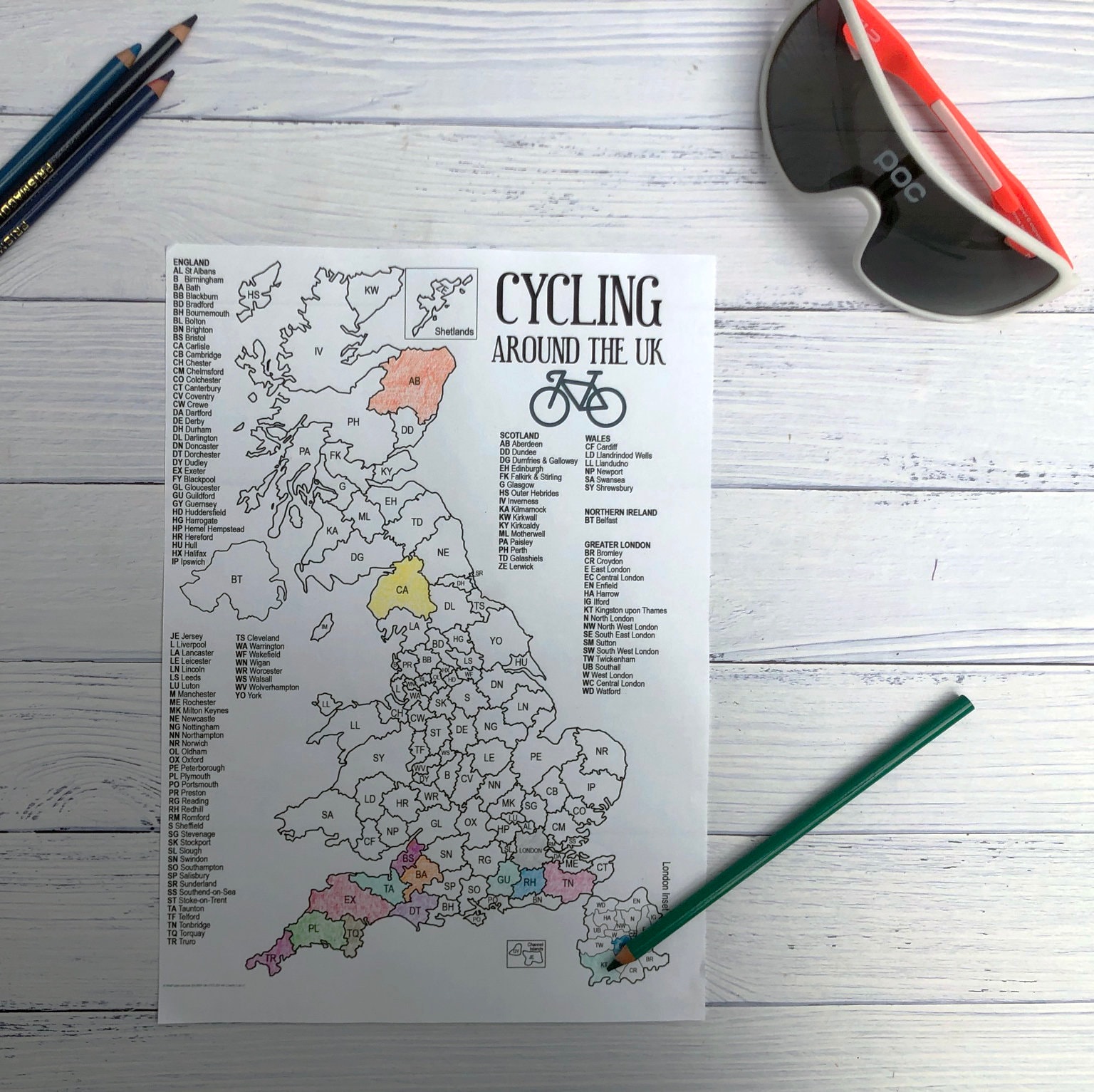 UK Postcode Map for Cyclists - Etsy