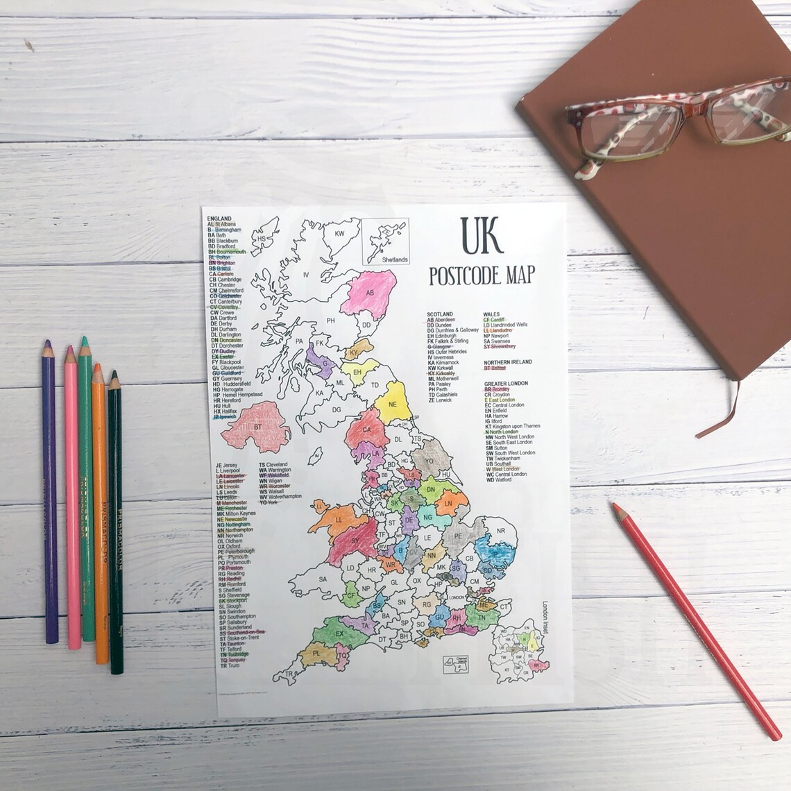 UK Postcode Map for Sales Tracking | Digital Download - Etsy