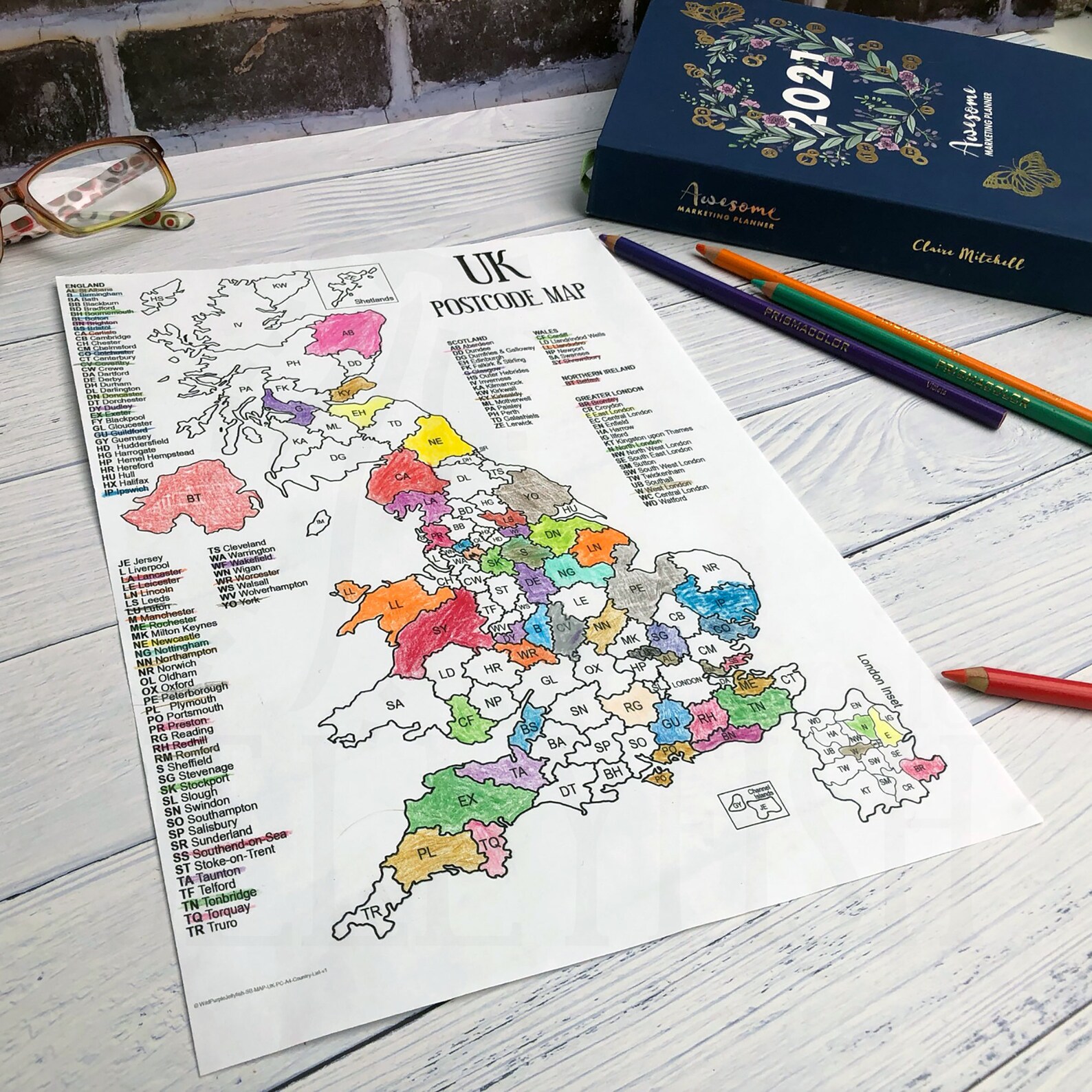 UK Postcode Map for Sales Tracking Digital Download - Etsy