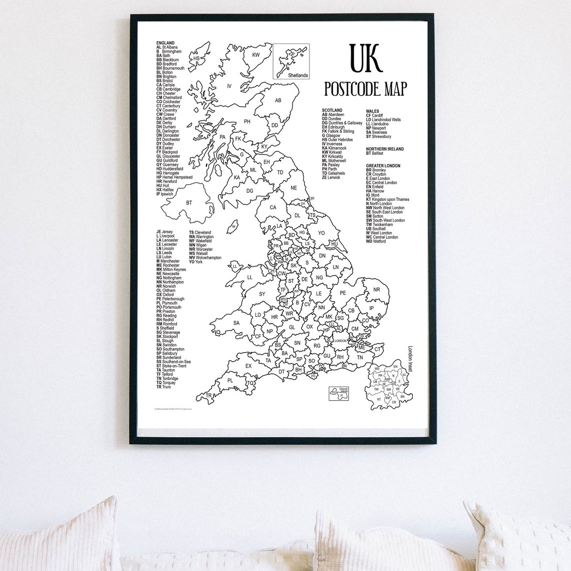 UK Postcode Map for Sales Tracking | Digital Download - Etsy
