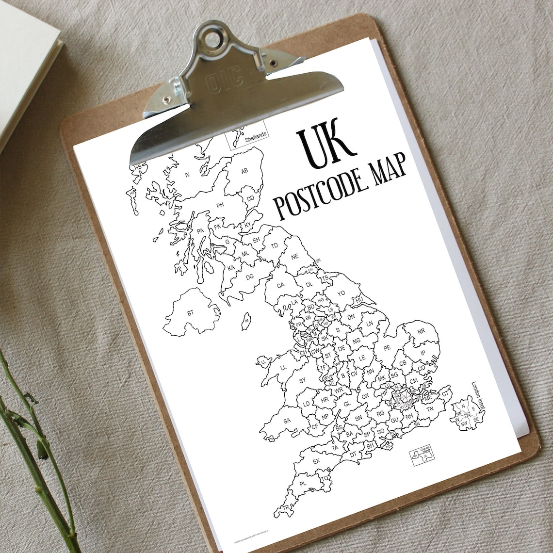 UK Postcode Map for Sales Tracking Digital Download - Etsy