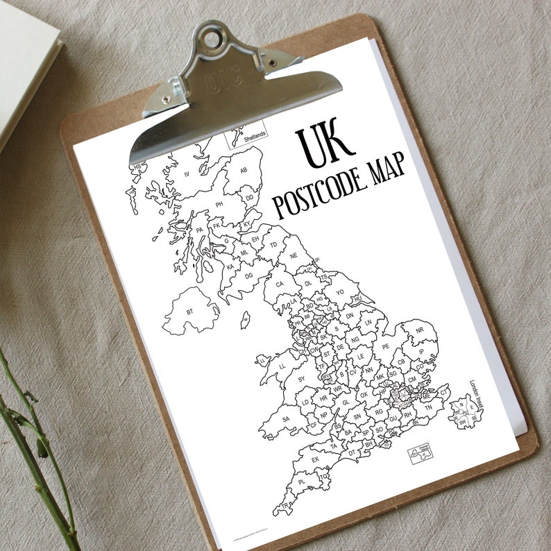 UK Postcode Map for Sales Tracking | Digital Download - Etsy UK
