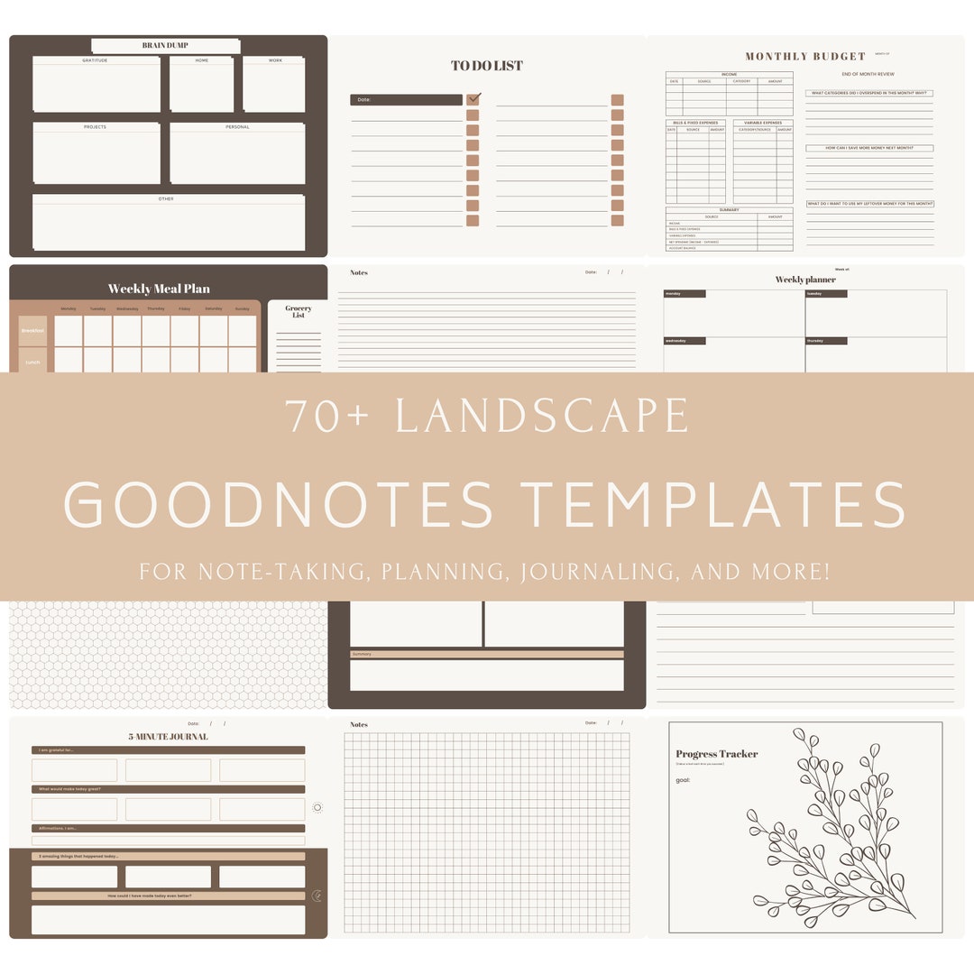 Goodnotes Template Kit Landscape Neutral, Digital Planner for Note ...