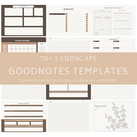 Goodnotes Template Kit Landscape Neutral Digital Planner for - Etsy