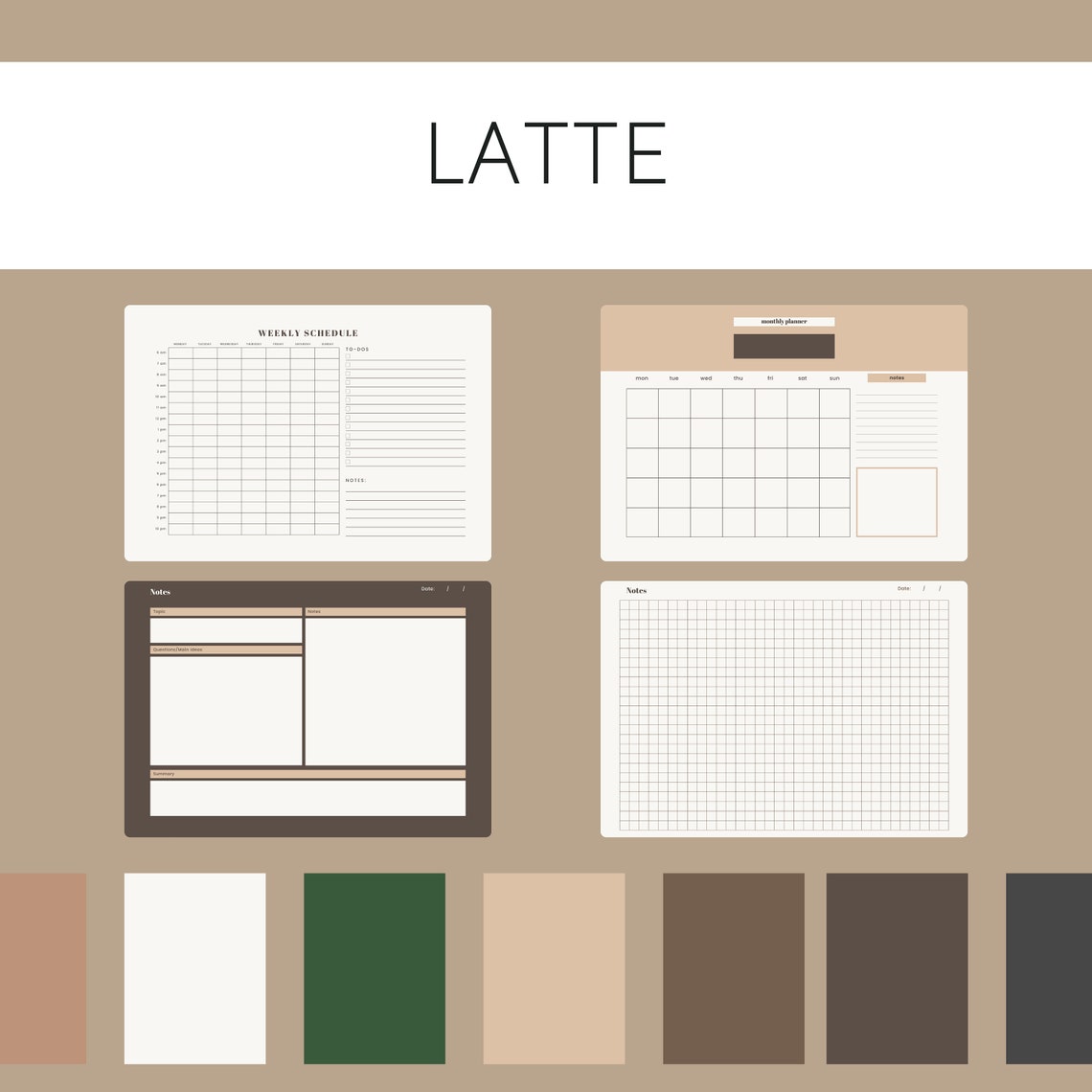 Goodnotes Template Kit Landscape Neutral, Digital Planner for Note ...