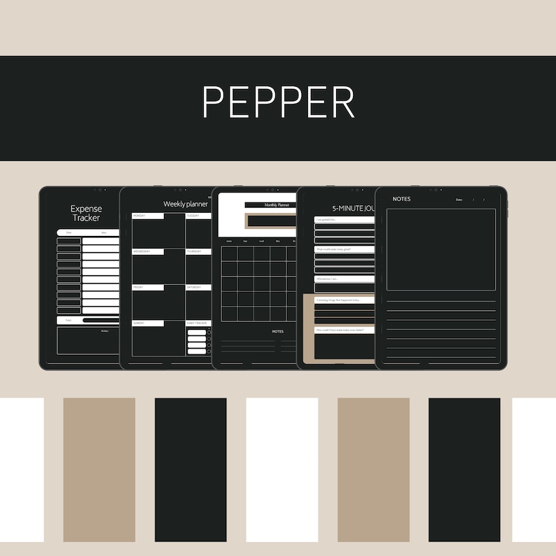 Goodnotes Template Kit Neutral, Digital Planner for Note Taking ...