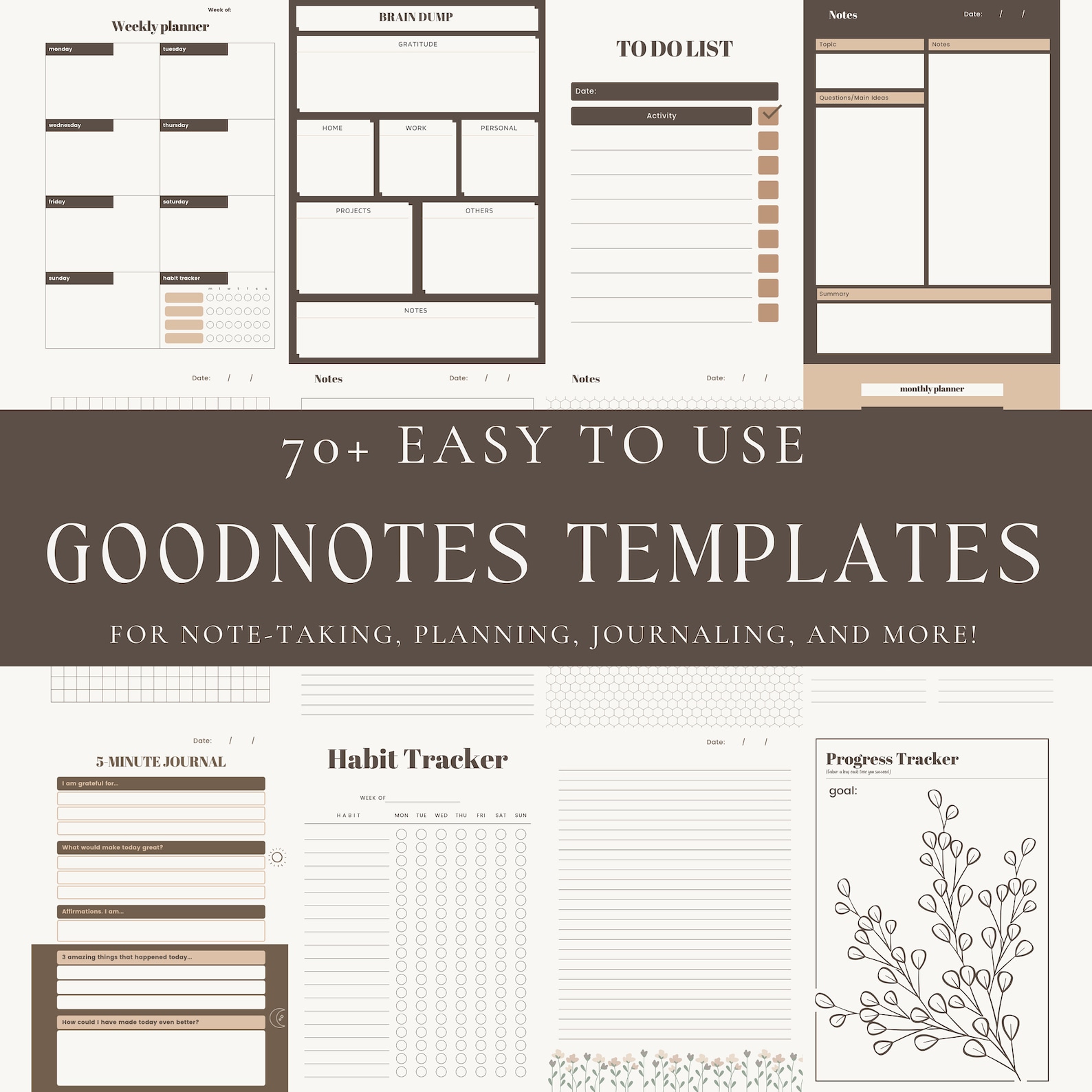 Goodnotes Template Kit Neutral, Digital Planner for Note Taking ...