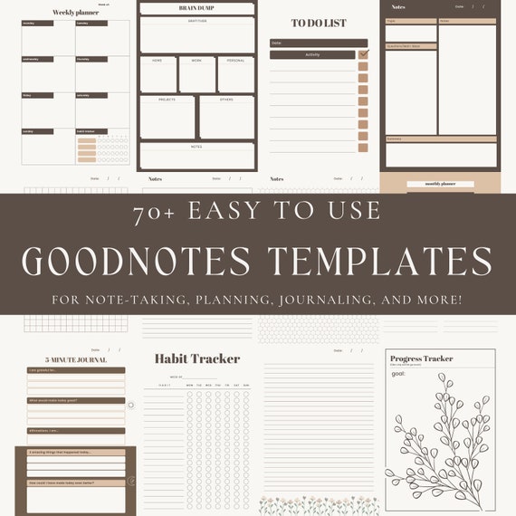 Goodnotes Template Kit Neutral Digital Planner for Note - Etsy