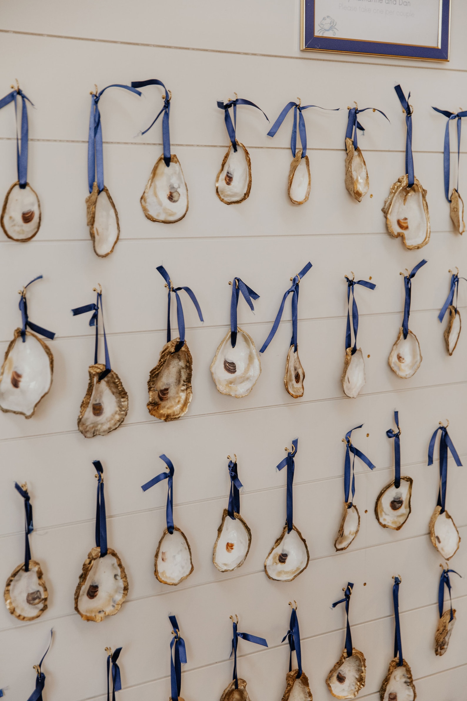 Oyster Shell Ornament | Hand Painted Gold or Silver Shell + Trim ...