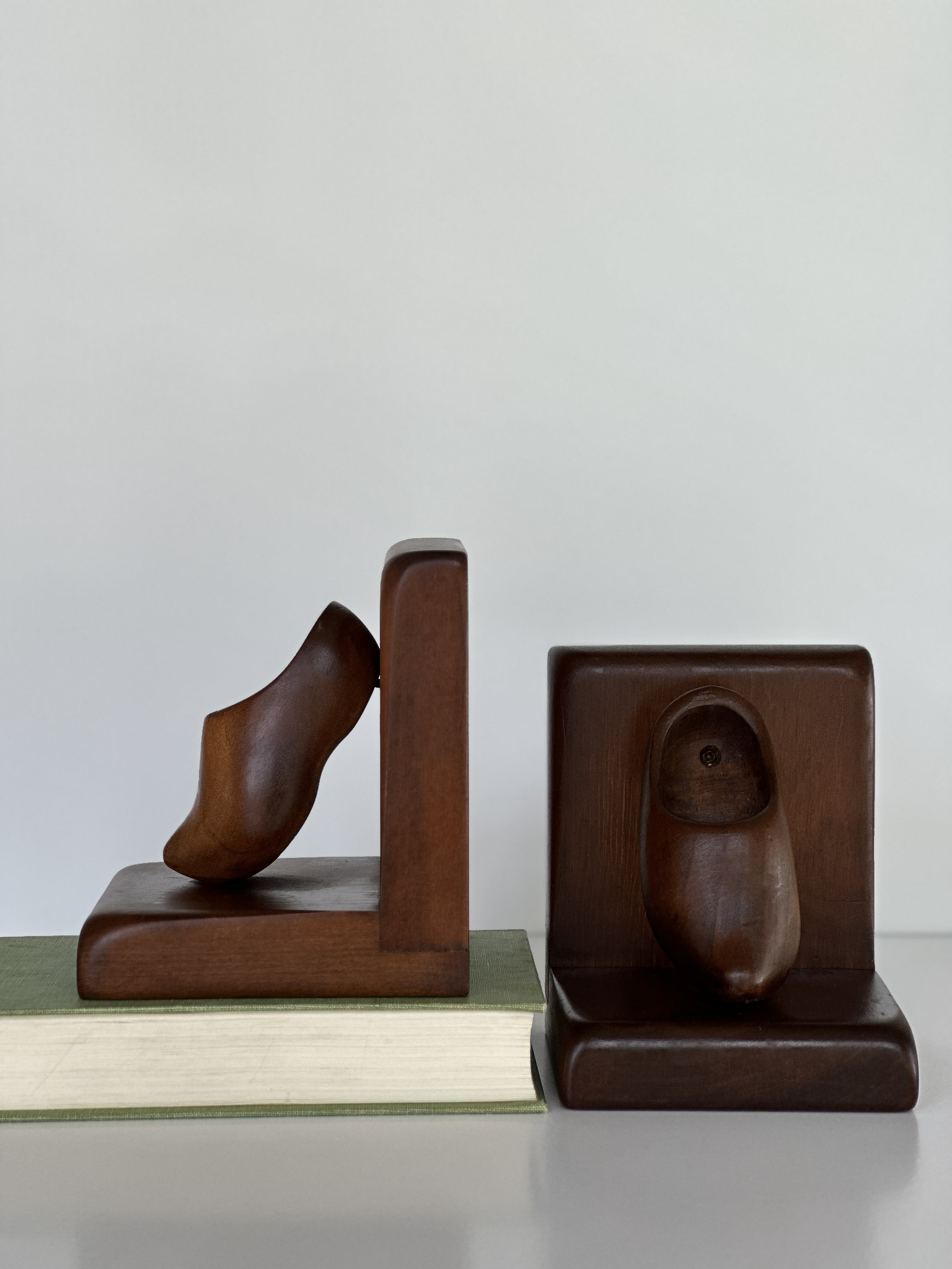 Vintage Wooden Clog Bookends Dutch Style Bookshelf Decor - Etsy